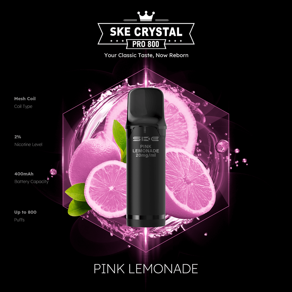 Crystal 800 Pro Pods Pink Lemonade 20 mg 2Stk Elfa kompartibel günstig ...